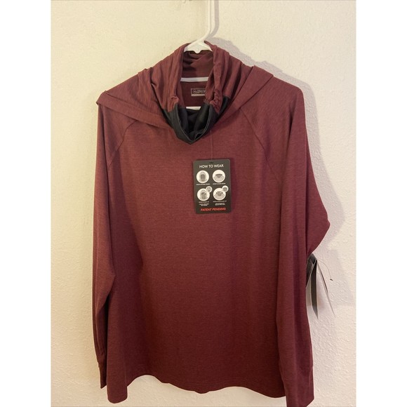 Hi-Tec | Tops | Hi Tec Hoodie Womens Xl Dri Tec Red High Neck Long ...